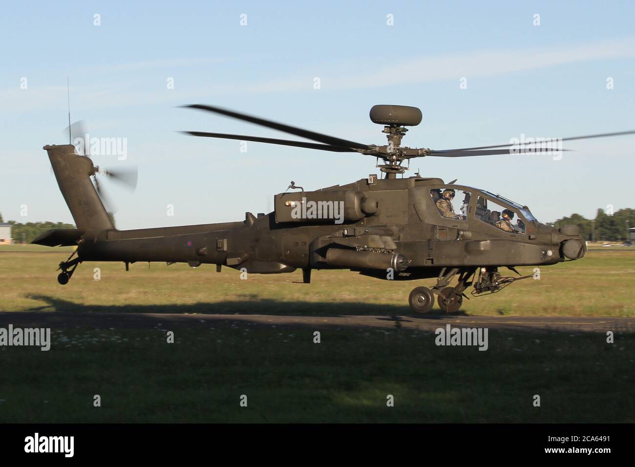 Army Air Corps Apache attack helicopter departing Wattisham airfield ...