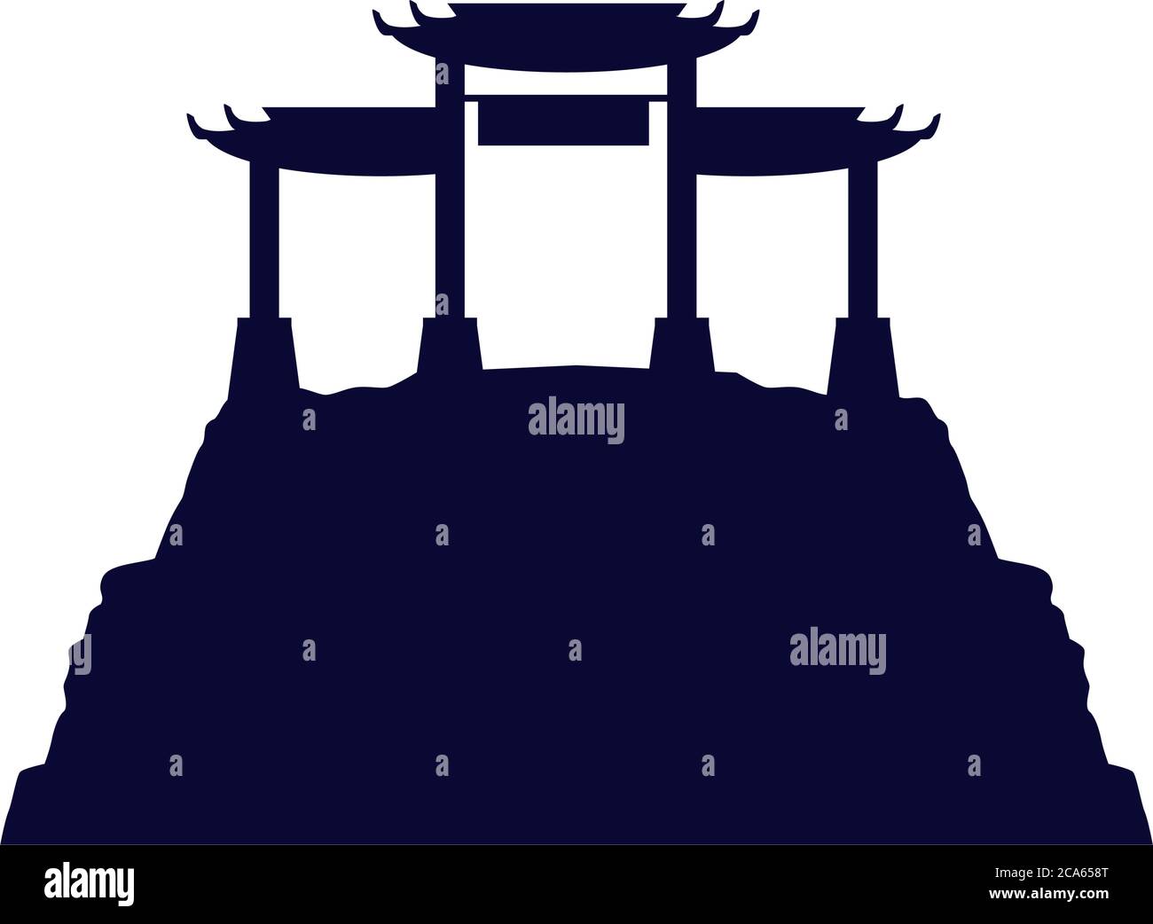 japanese archs monuments architecture in mount vector illustration ...