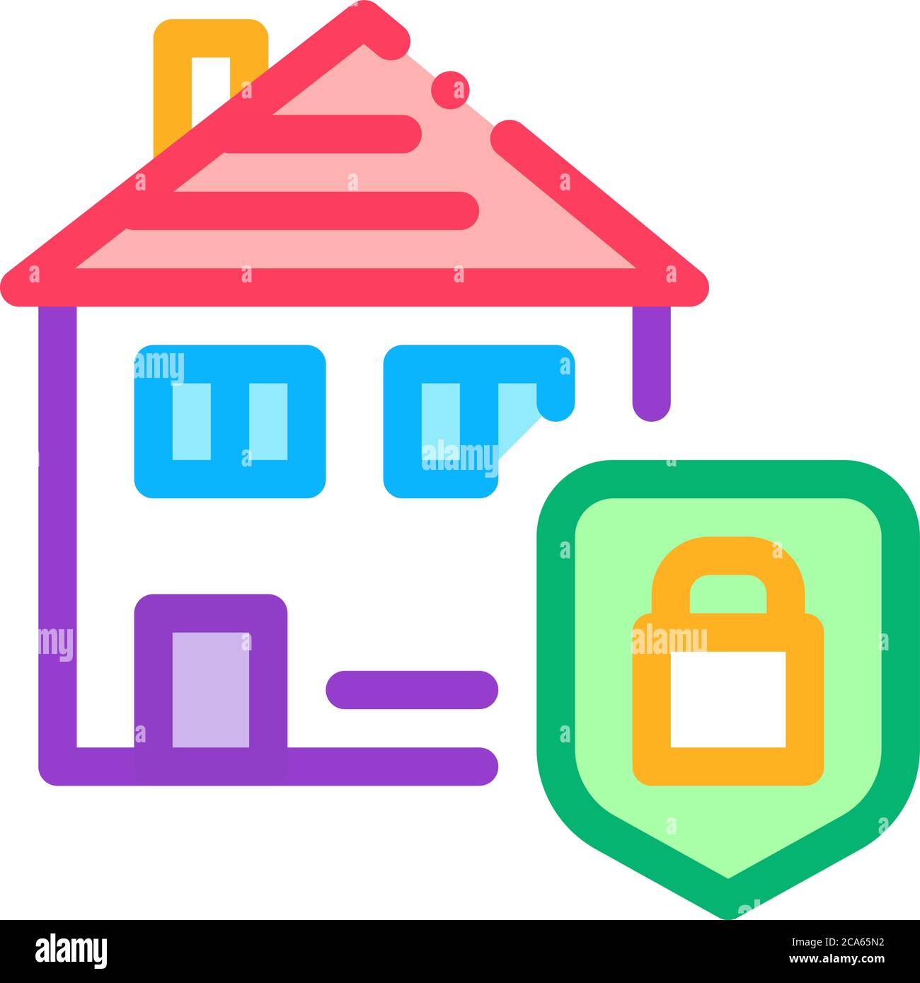 house protection icon vector outline illustration Stock Vector Image ...