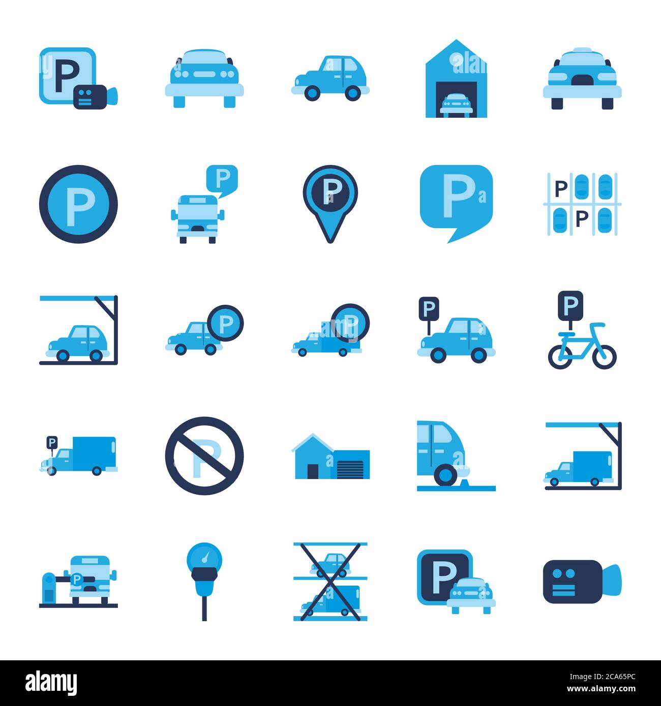 parking road sign and car flat style icon design, Park and ...