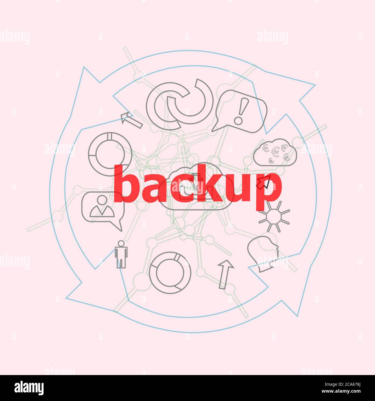 Text Backup. Web design concept . Flat outline linear Infographic Stock ...