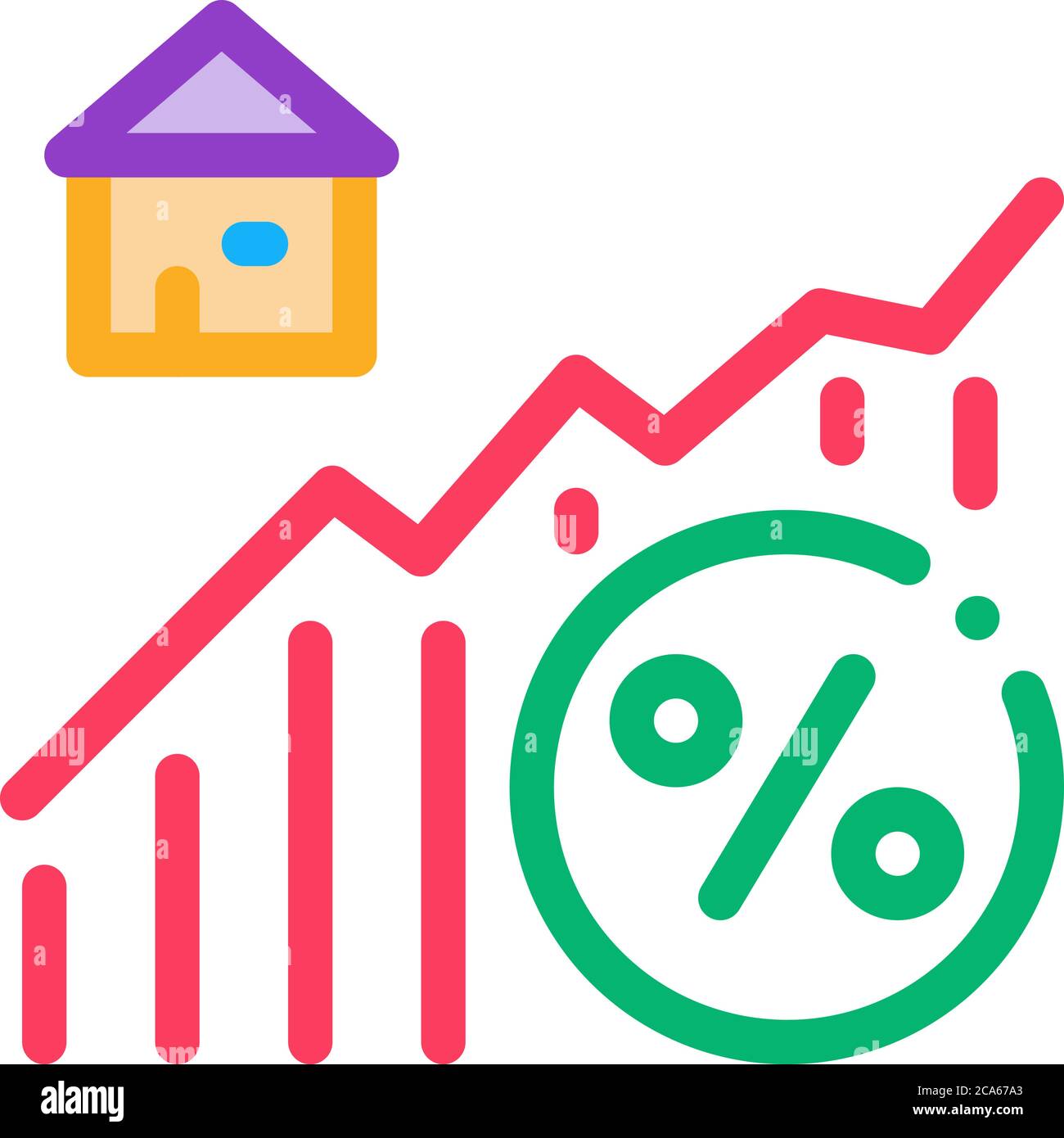 real estate growth infographic icon vector outline illustration Stock ...