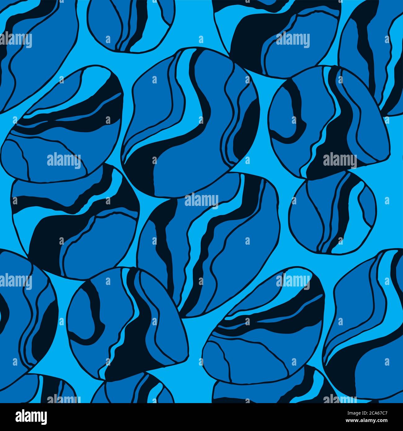 Blue water decorative seamless pattern for background, fabric, textile ...