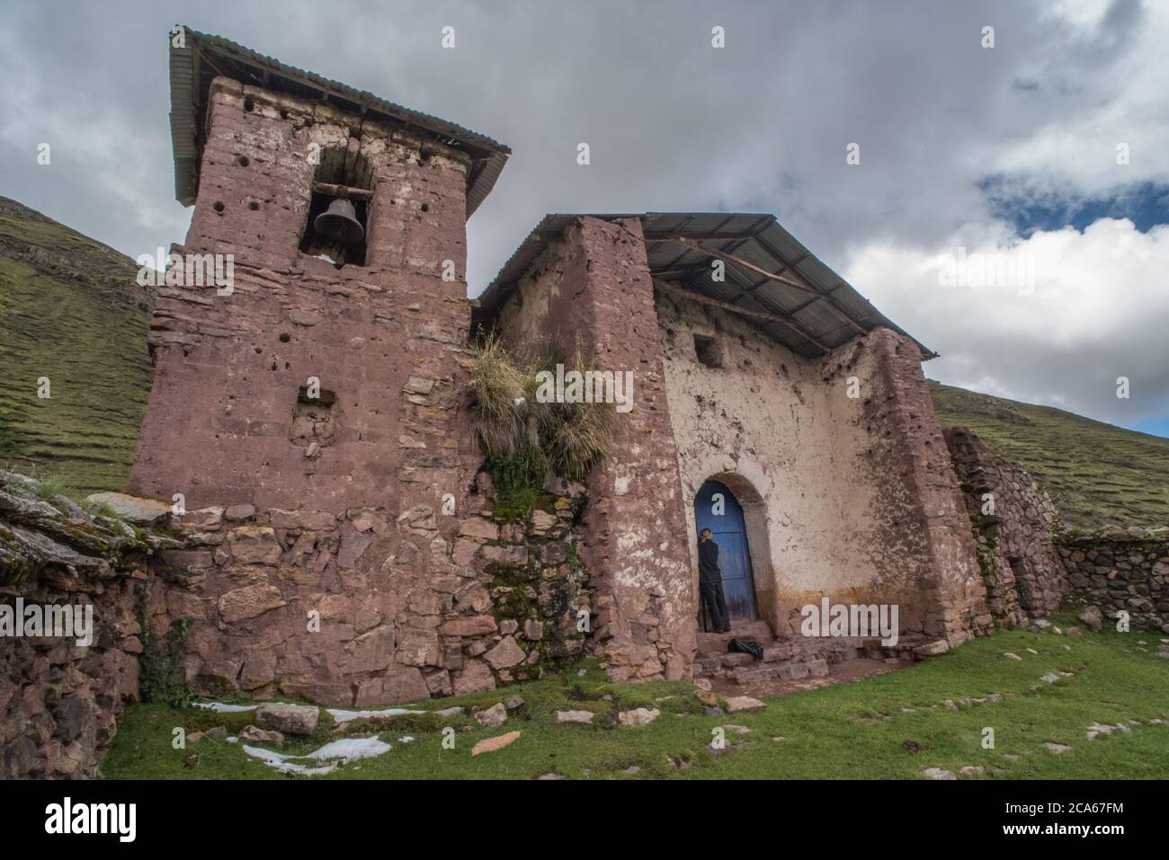 An old stone church on the outskirts of a small Quechua community in ...
