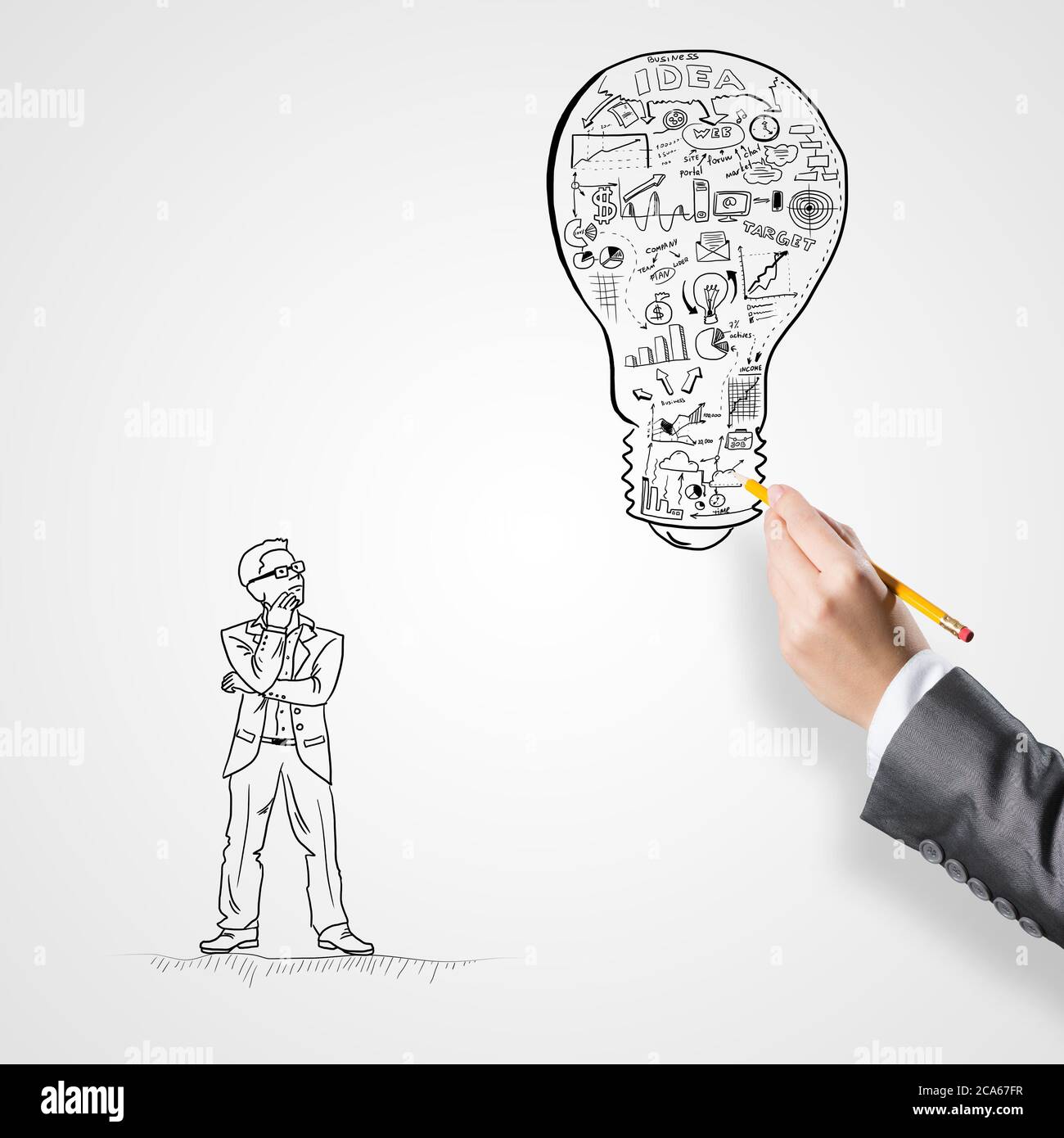Sketching idea for success Stock Photo - Alamy