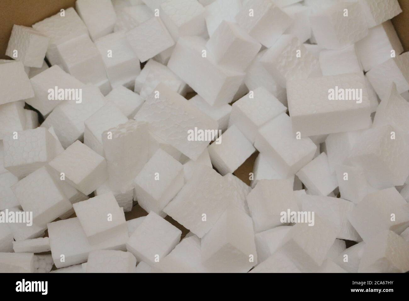 Pieces of polystyrene for packaging Stock Photo - Alamy