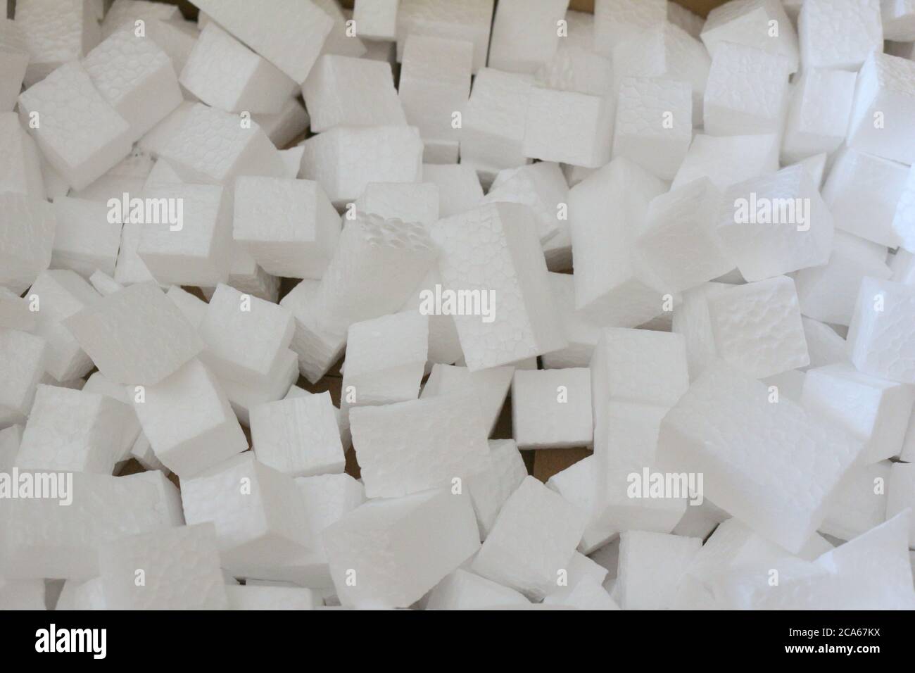 Pieces of polystyrene for packaging Stock Photo - Alamy