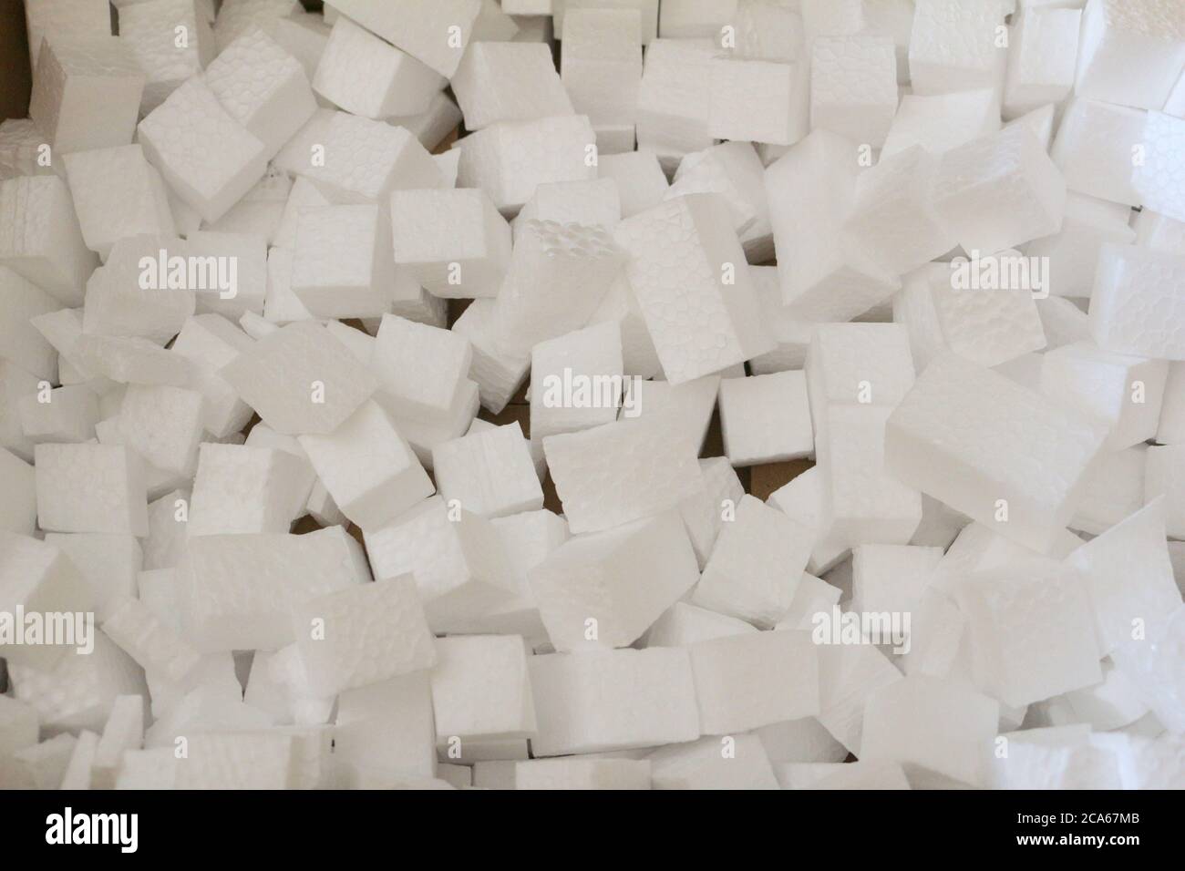 Pieces of polystyrene for packaging Stock Photo - Alamy