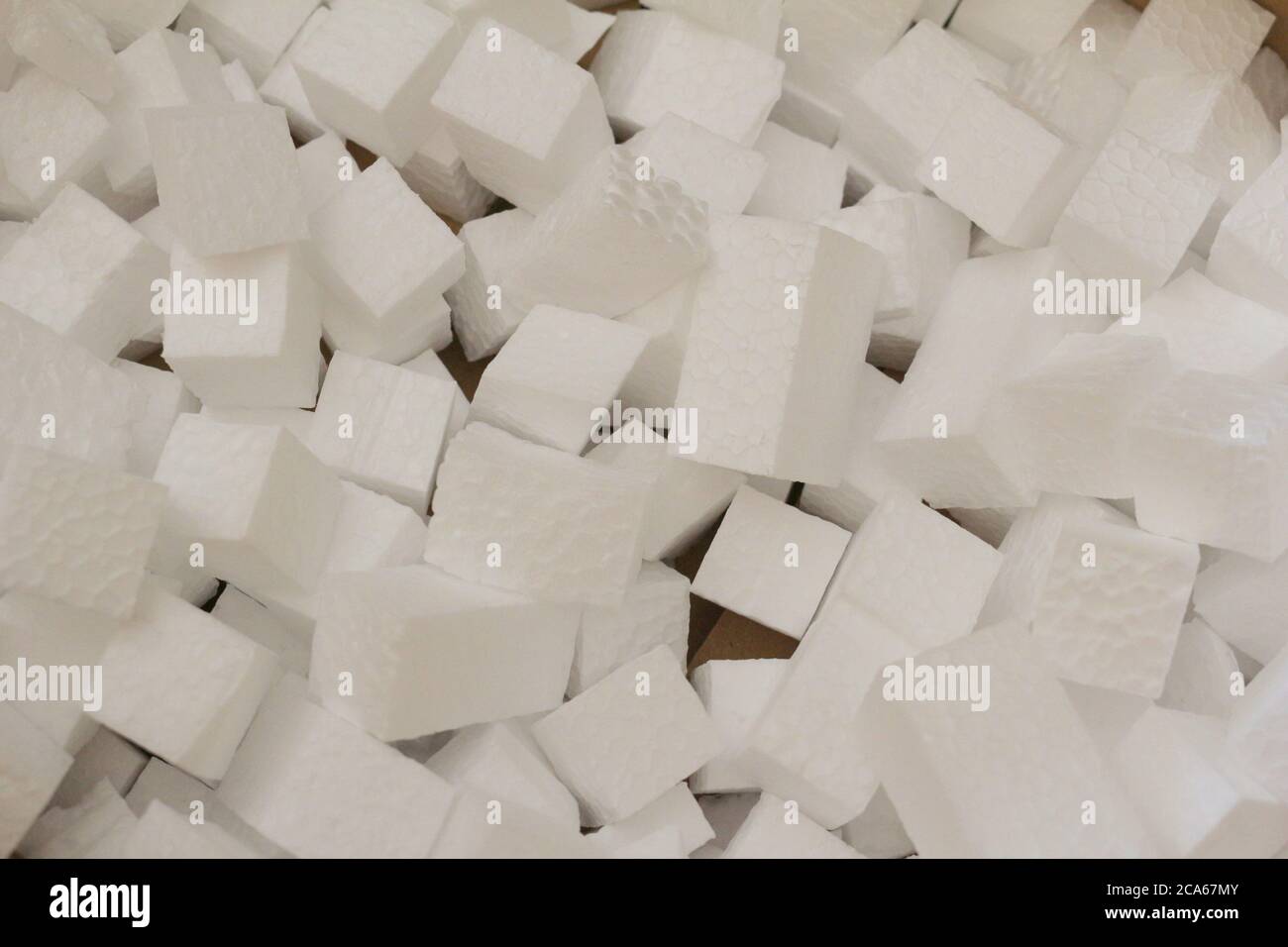 Pieces of polystyrene for packaging Stock Photo - Alamy