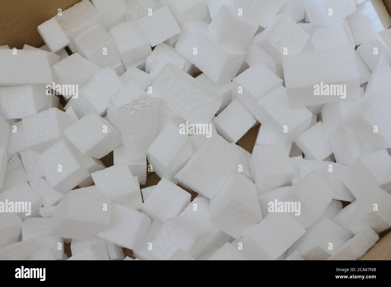 Pieces of polystyrene for packaging Stock Photo - Alamy