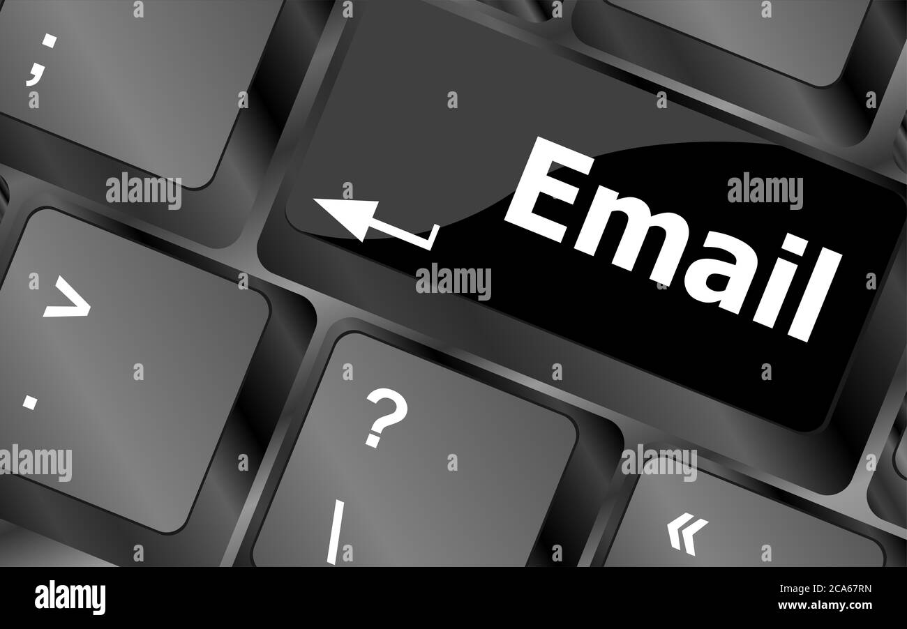 Keyboard email letter message Black and White Stock Photos & Images - Alamy