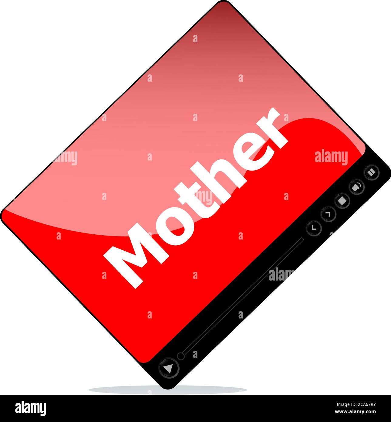 Social media concept: media player interface with mother word Stock ...