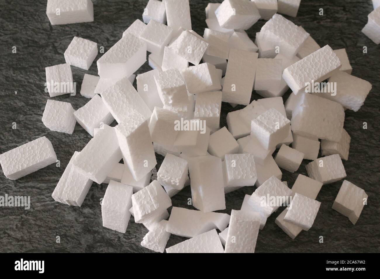 Pieces of polystyrene for packaging Stock Photo - Alamy