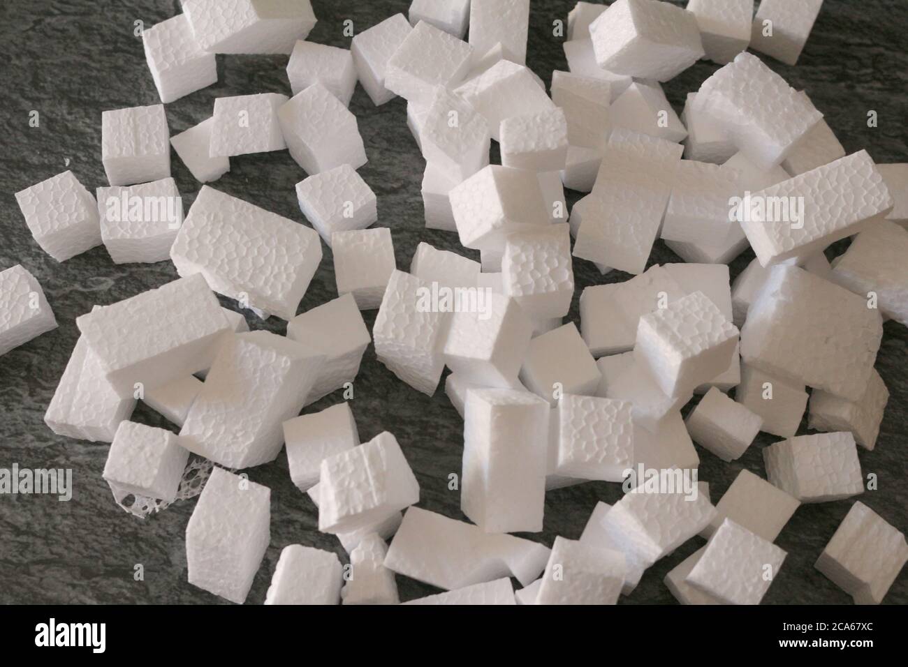Pieces of polystyrene for packaging Stock Photo - Alamy