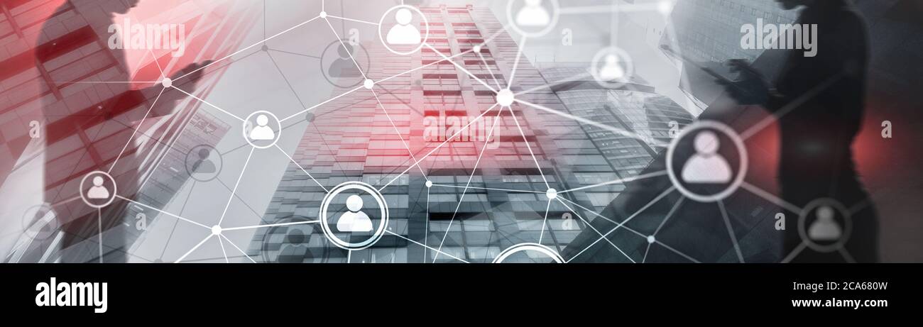 Human network map or people connection. Panoramic banner 2020 Stock ...