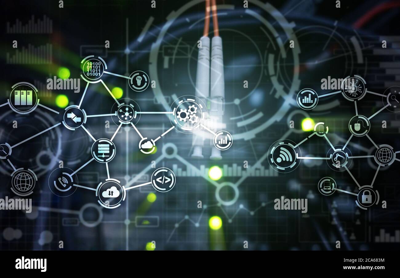 Server room IOT communication Smart industry internet of things concept ...