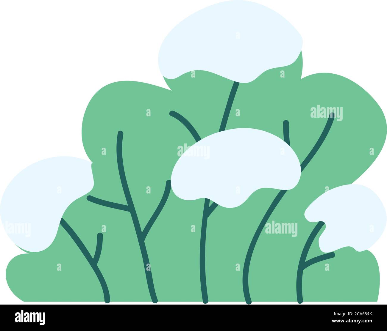 bush plant ecology nature with snow vector illustration design Stock ...