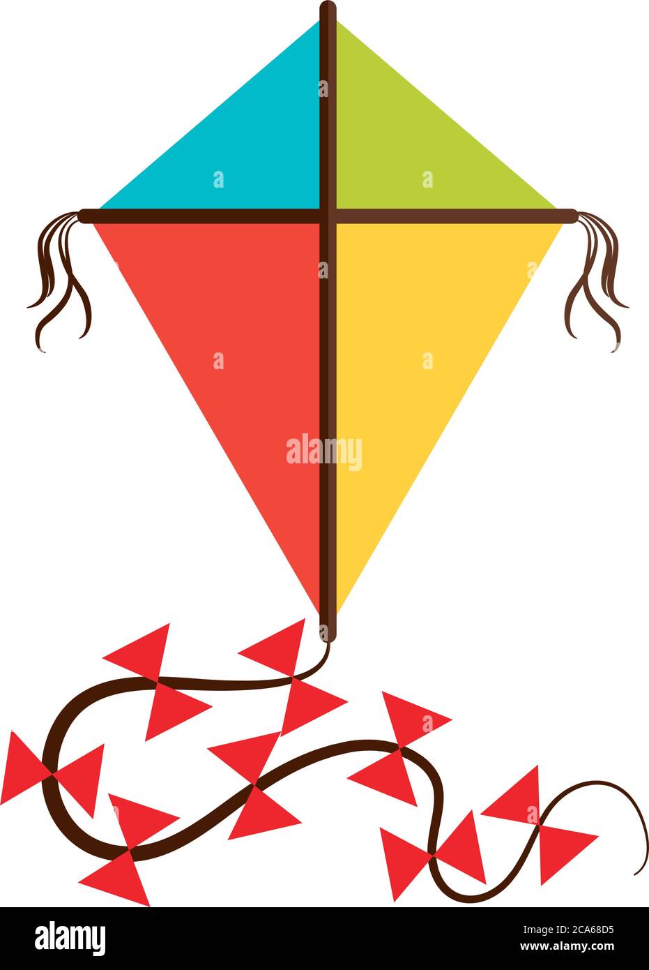 cartoon kite toy object for small children to play, flat style icon ...