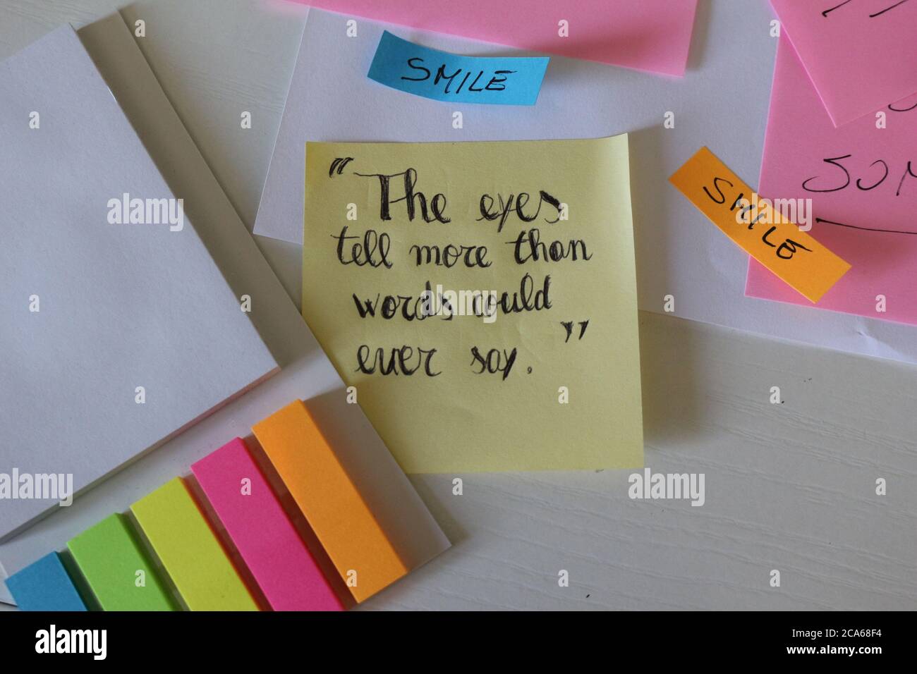 Post-it with motivational phrases Stock Photo - Alamy