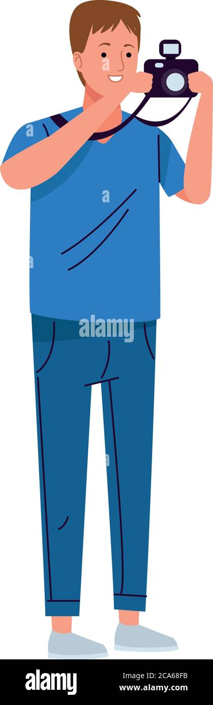 Adult using camera happy Stock Vector Images - Alamy
