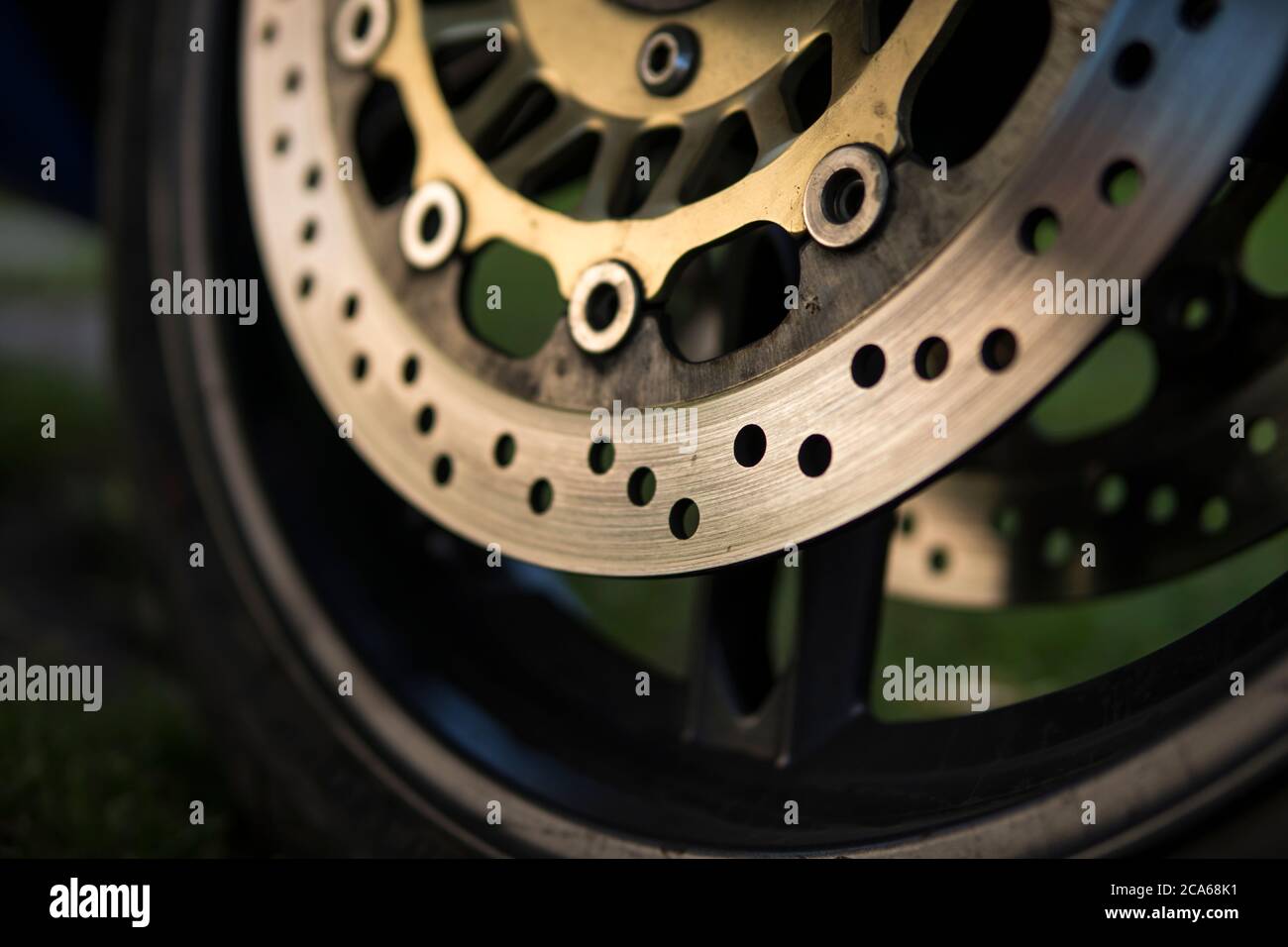 detail of a disc brake of a motorbike Stock Photo - Alamy