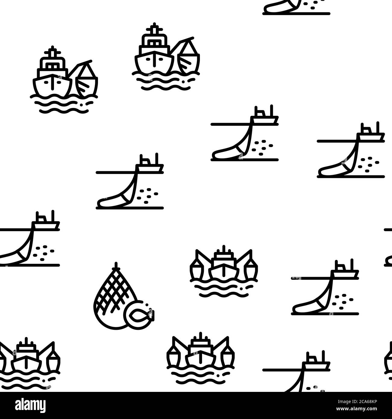 Fishing Industry Business Process Seamless Pattern Vector Stock Vector ... Fishing Industry Business Process Seamless Pattern Vector Stock Vector ...