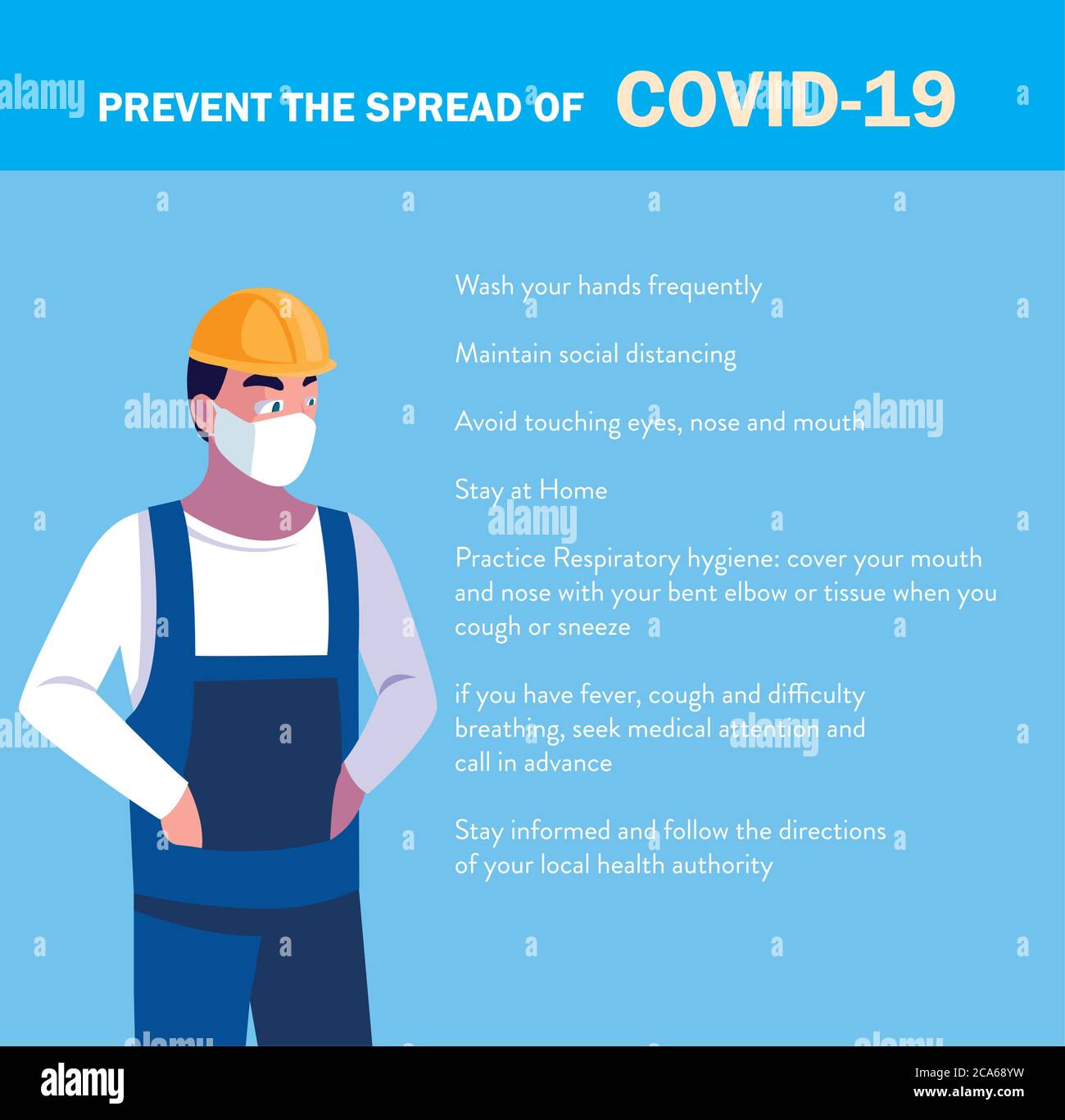 recommendations to prevent covid in an industry operator vector ...
