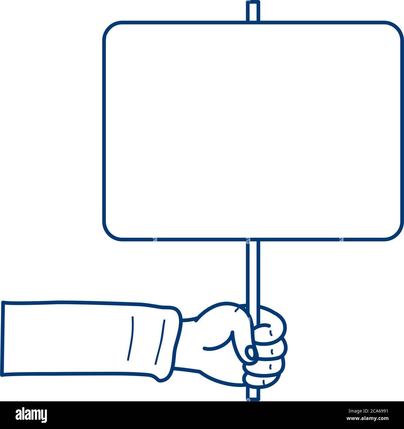 hand holding protest banner icon vector illustration design Stock ...