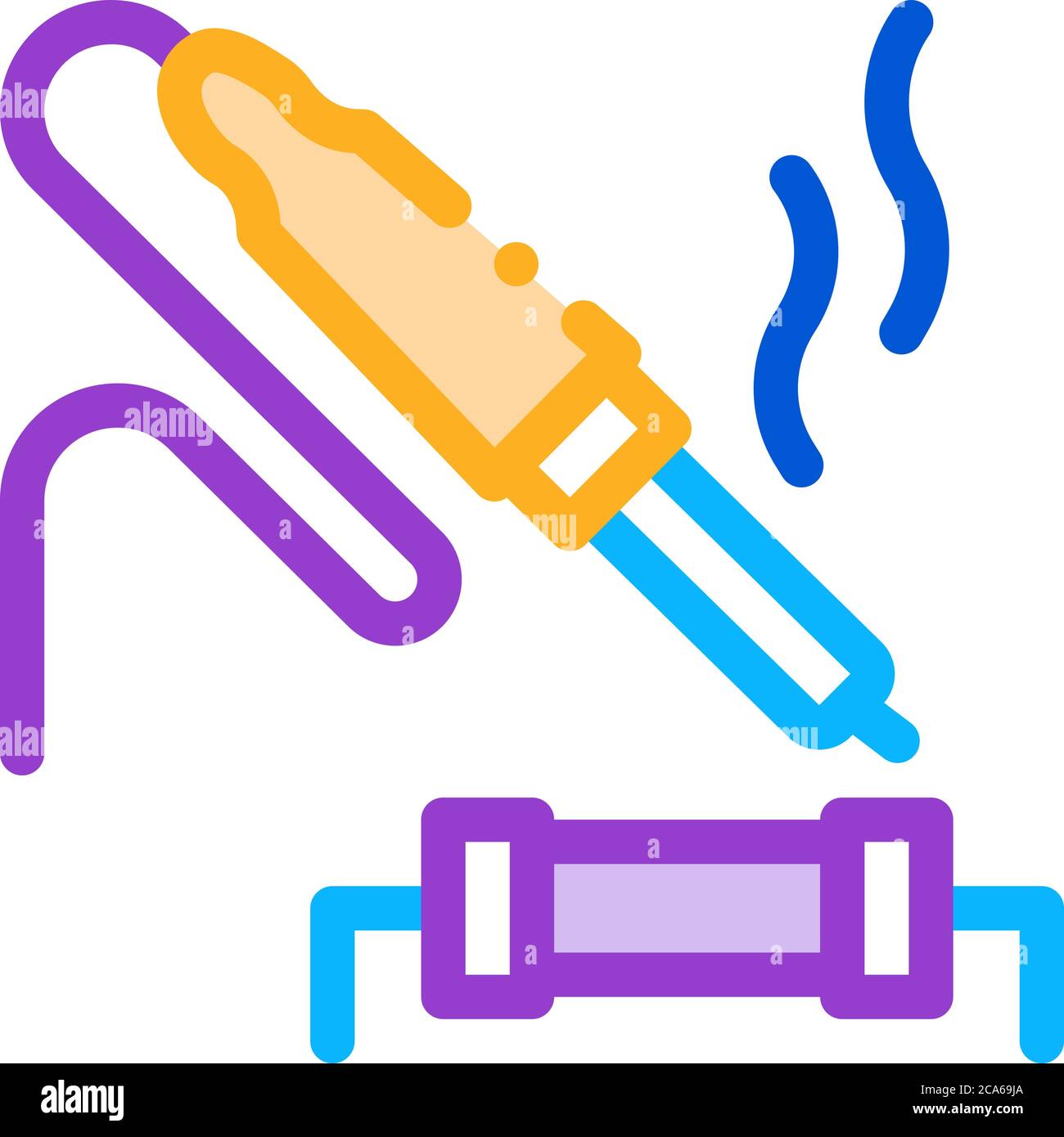 soldering iron solder resistor icon vector outline illustration Stock ...