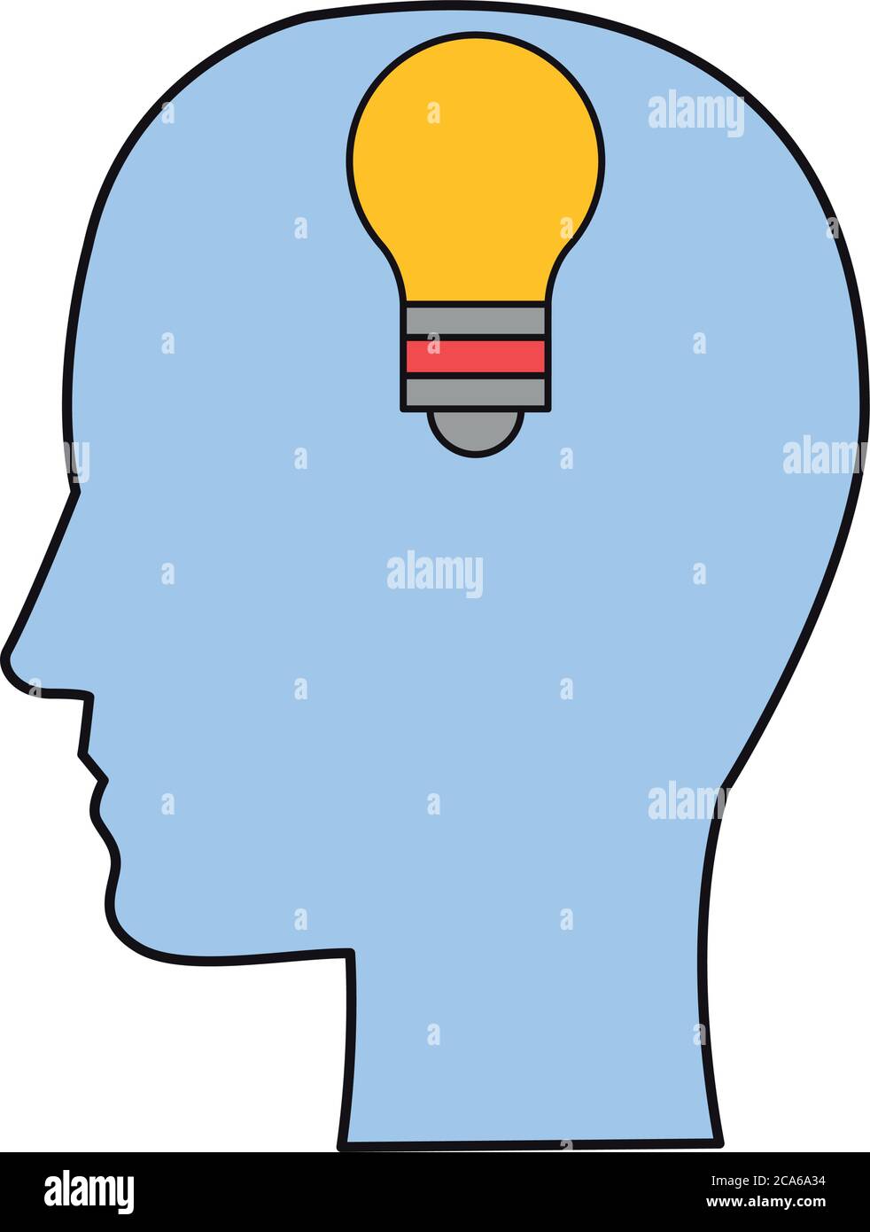 Profile lamp bulb sign Stock Vector Images - Alamy