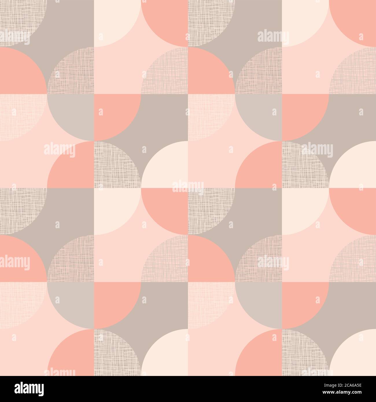 Circular geometric shapes tender pastel seamless pattern for background ...