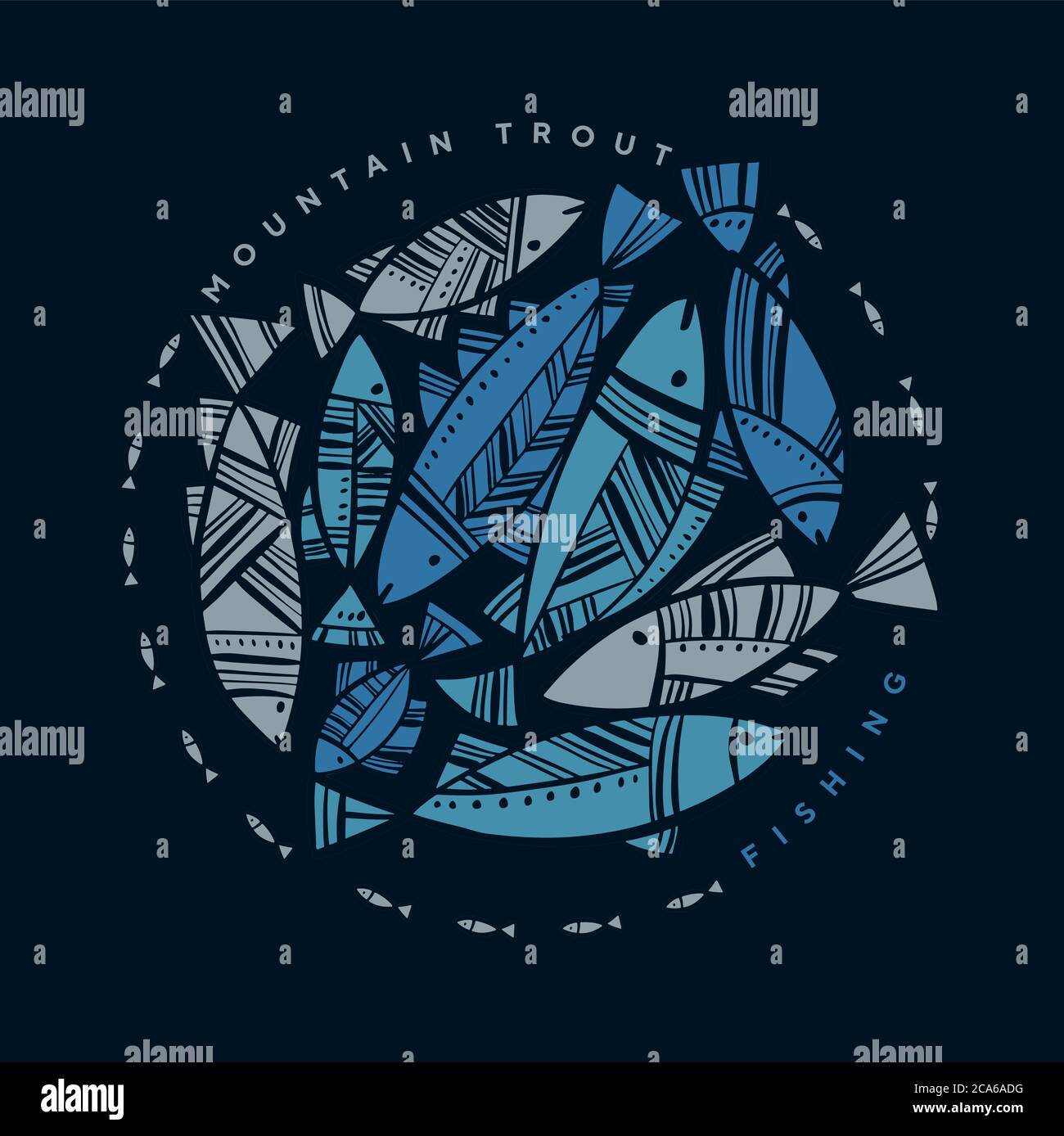 Winter fishing fish in Stock Vector Images - Alamy