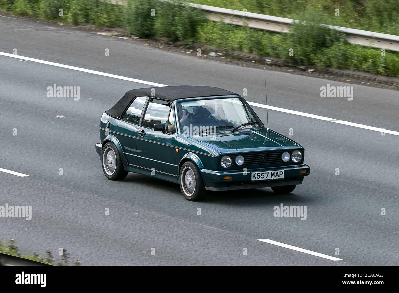 A 1993 90s nineties Volkswagen VW Golf Clipper Cabrio Green Car Petrol ...