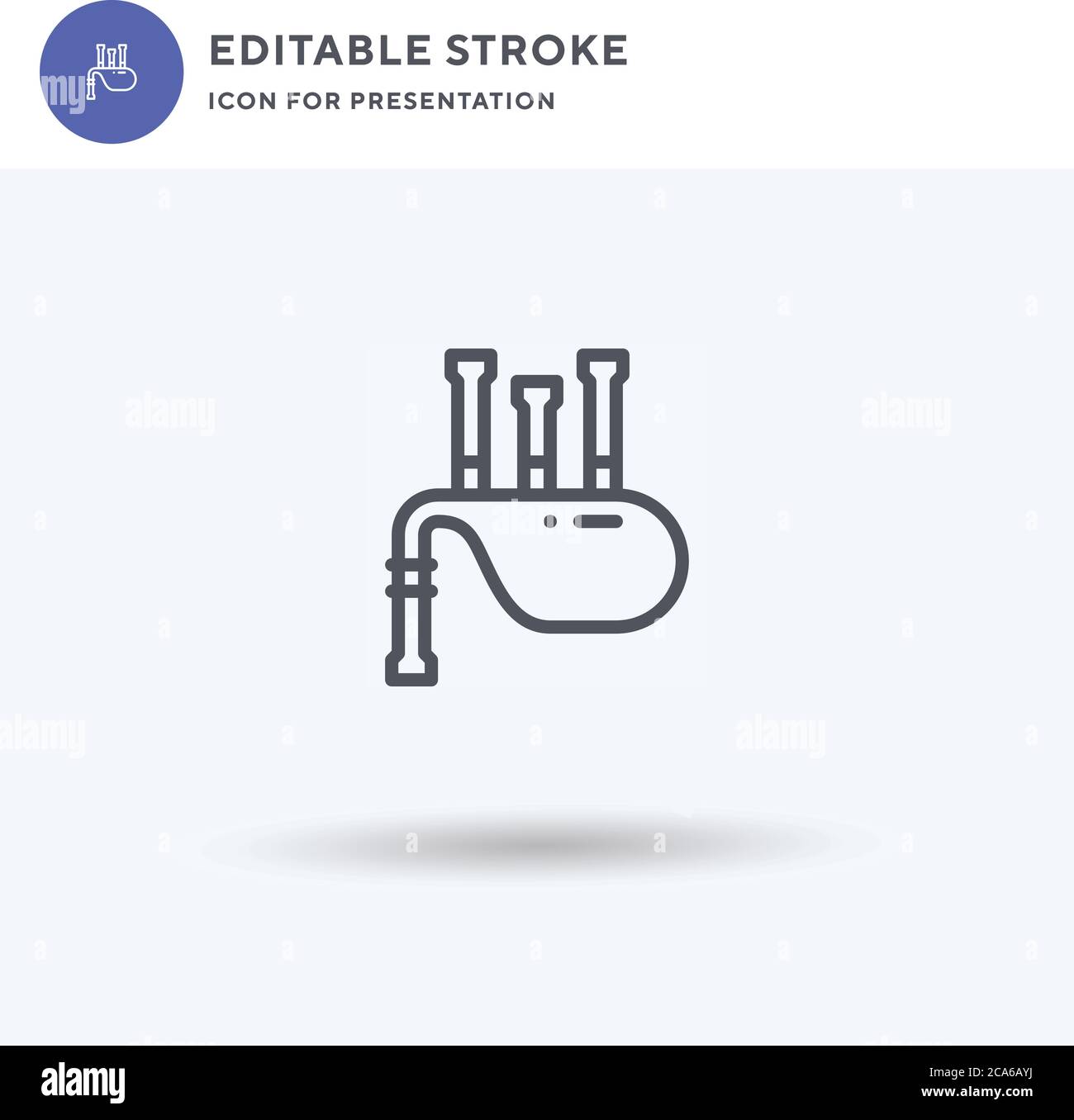 Bagpipes icon vector, filled flat sign, solid pictogram isolated on ...