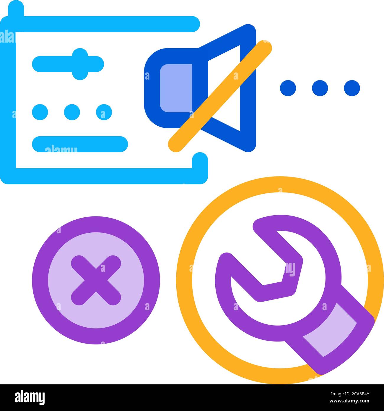 radio broken sound repair icon vector outline illustration Stock Vector ...