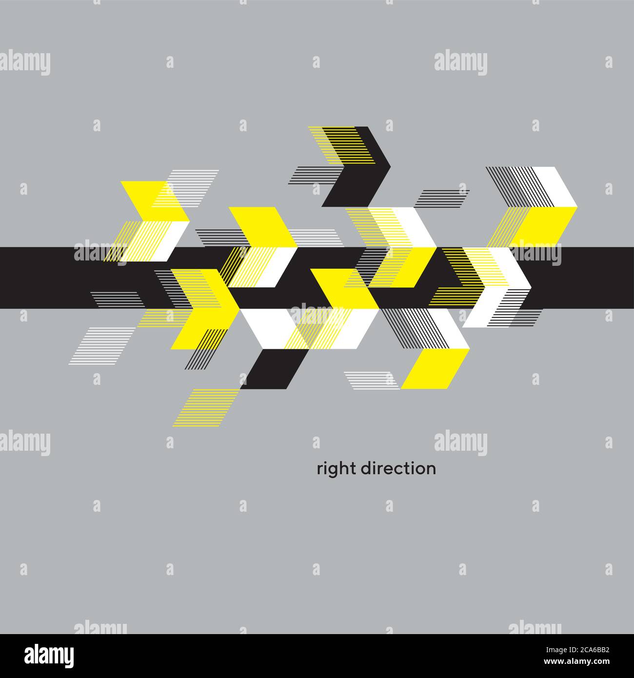 Abstract striped arrows geometric composition for card, header ...