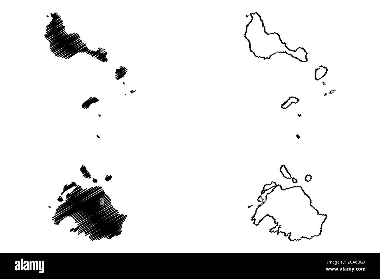 Shefa Province (Republic of Vanuatu, archipelago) map vector ...