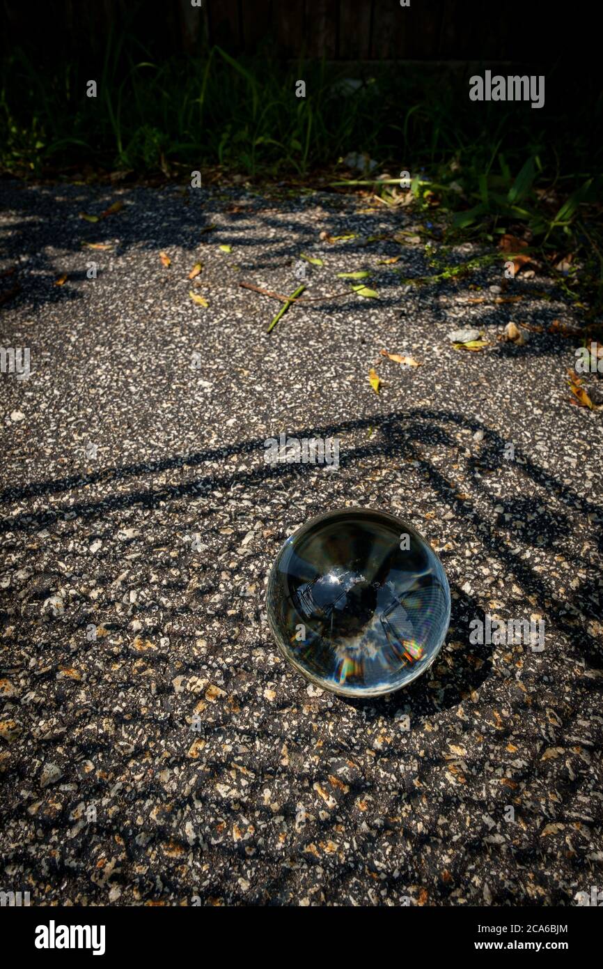 Fortune tellers magic glass crystal ball on pavement Stock Photo - Alamy