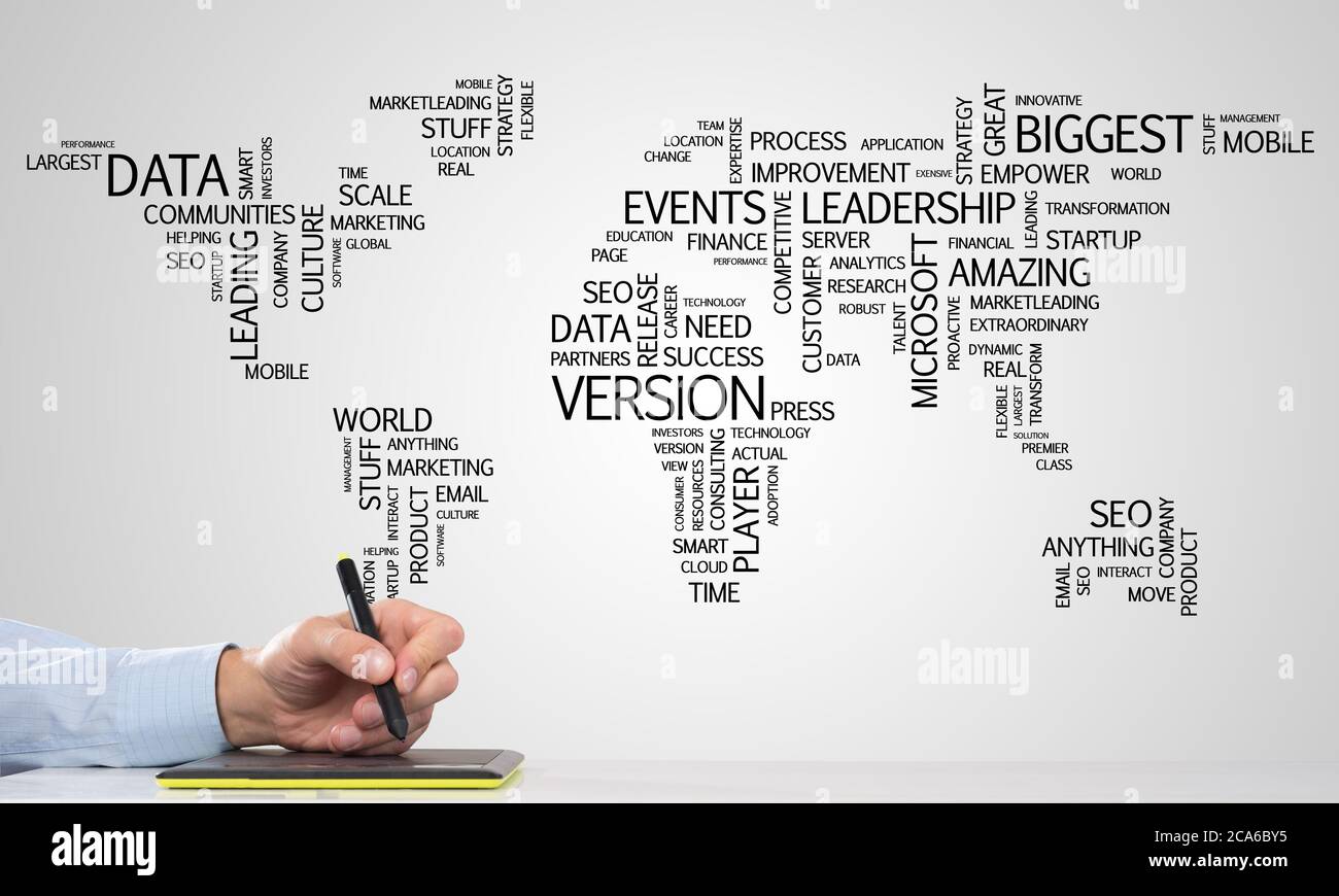 Designer draw global interaction concept Stock Photo - Alamy