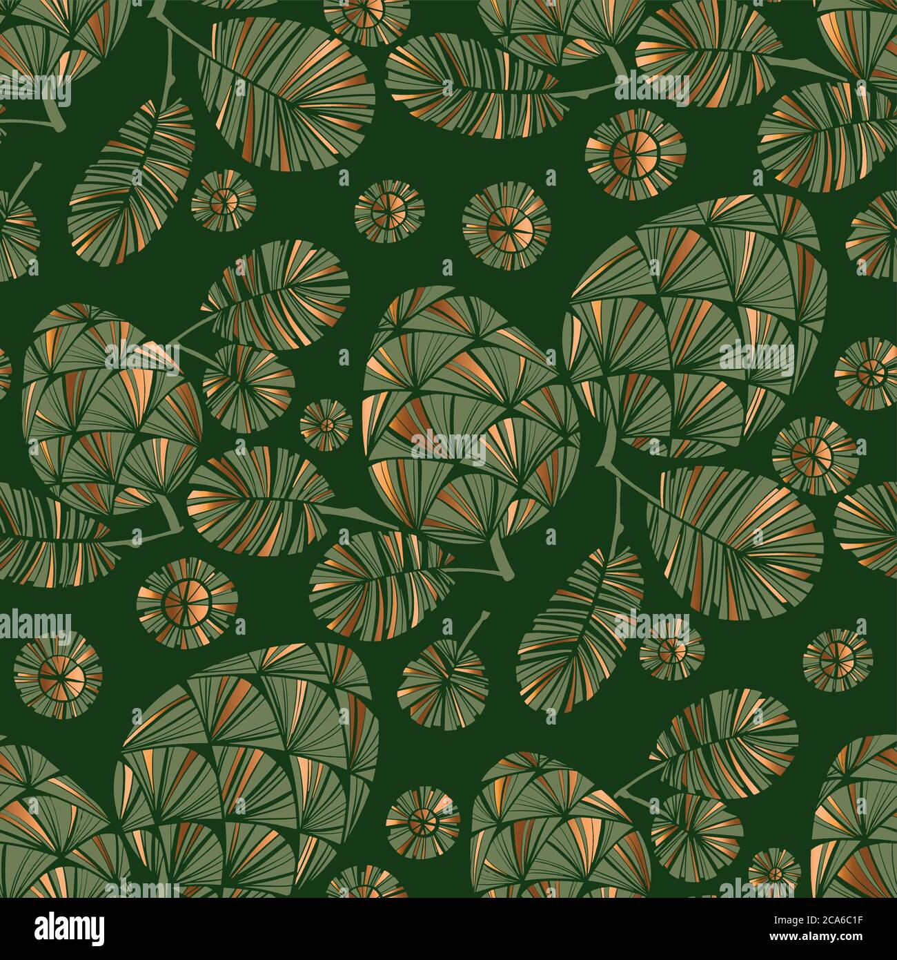 Decorative xmas green pine cone seamless pattern for background, wrap ...