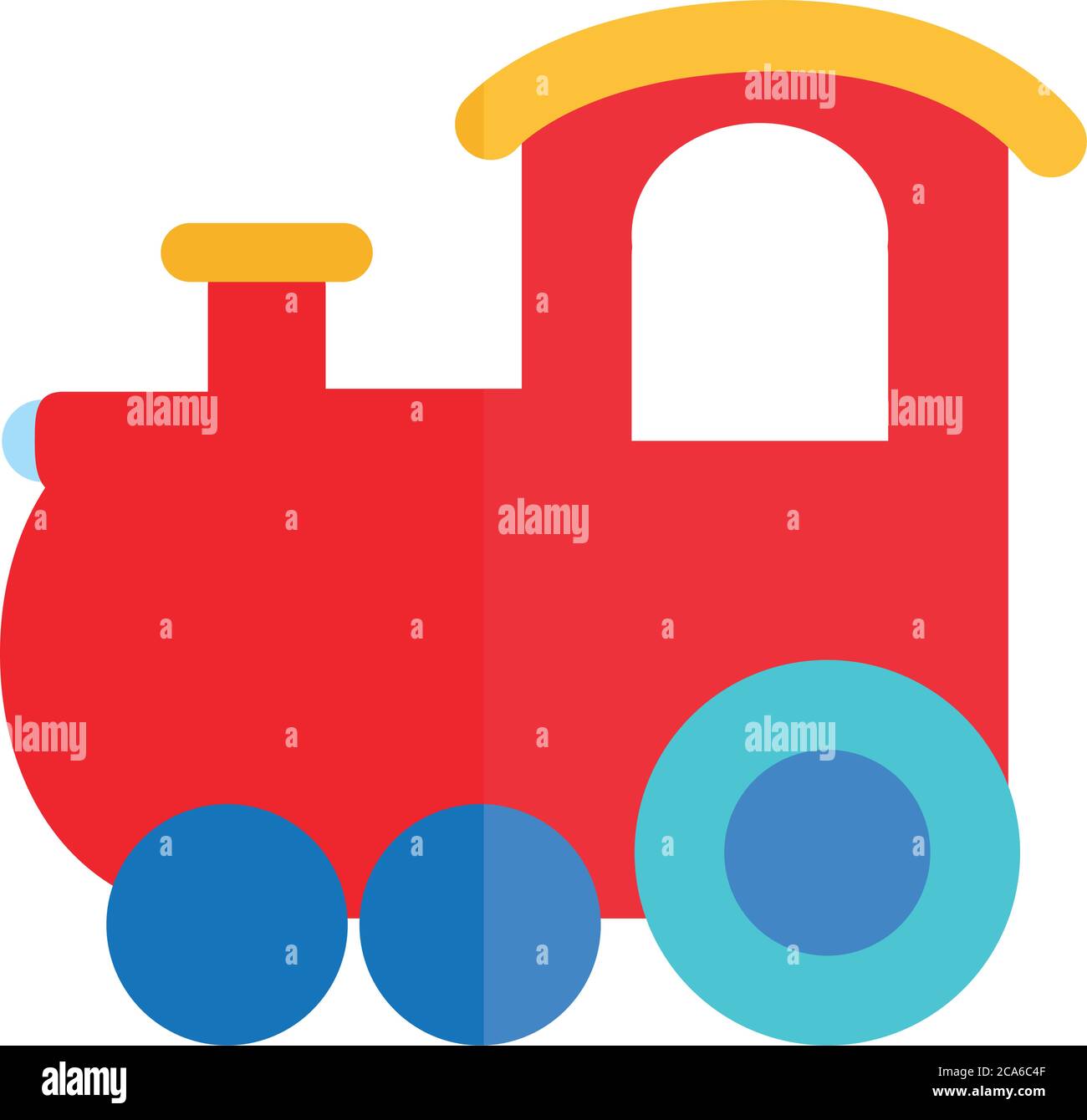 cartoon train wagon toy object for small children to play, flat style ...