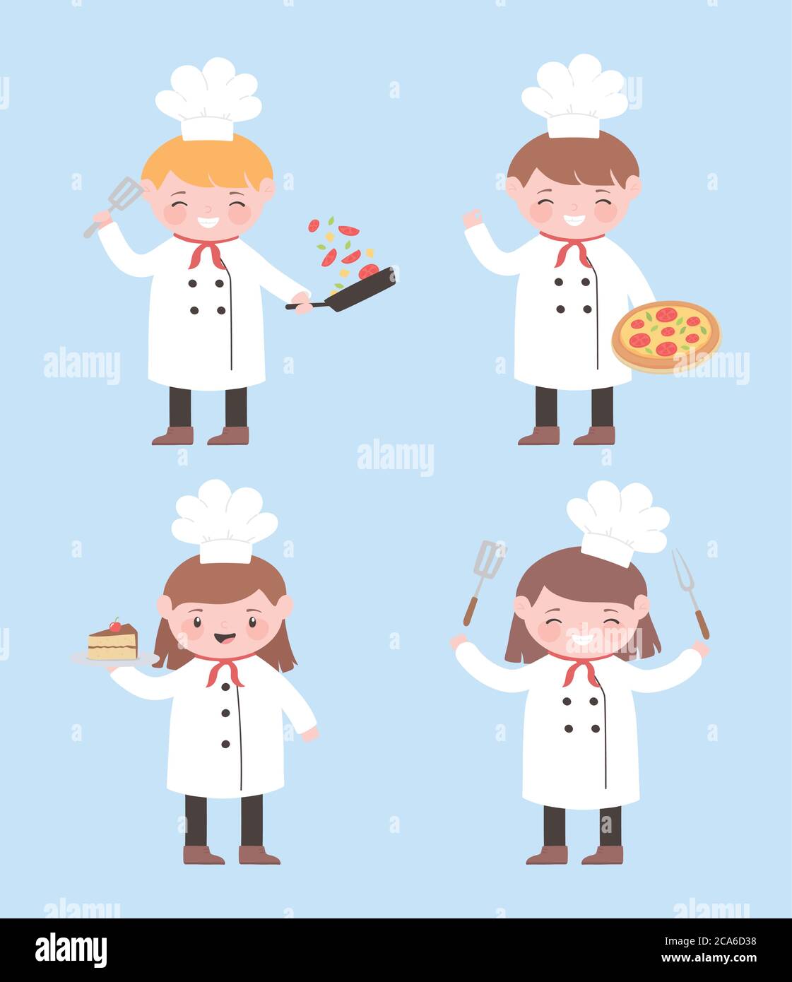 chefs men and women cartoon character professional occupation vector ...