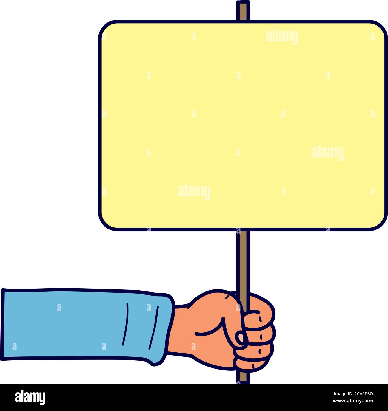 hand holding protest banner icon vector illustration design Stock ...
