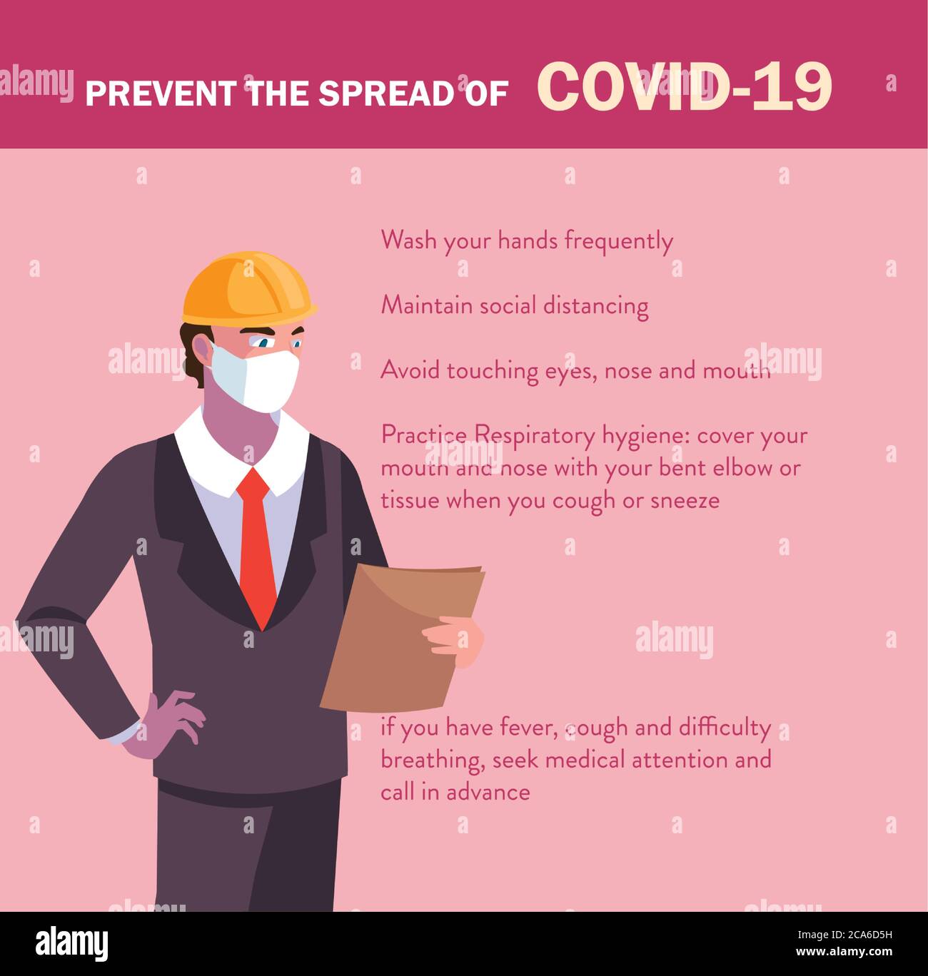 recommendations to prevent covid in an industry operator vector ...