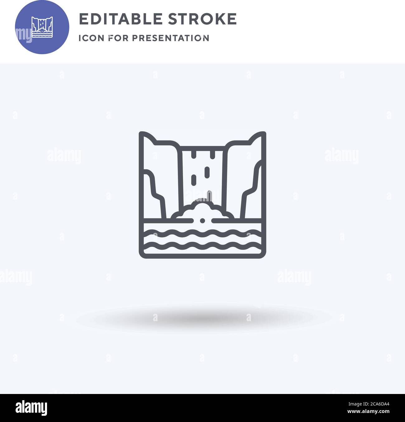 Waterfall icon vector, filled flat sign, solid pictogram isolated on ...