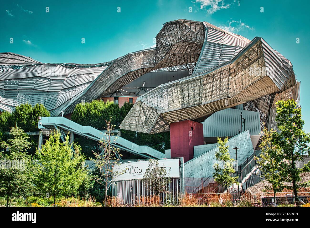 Milan, Italy 08.03.2020: The famous and futuristic exhibition complex ...