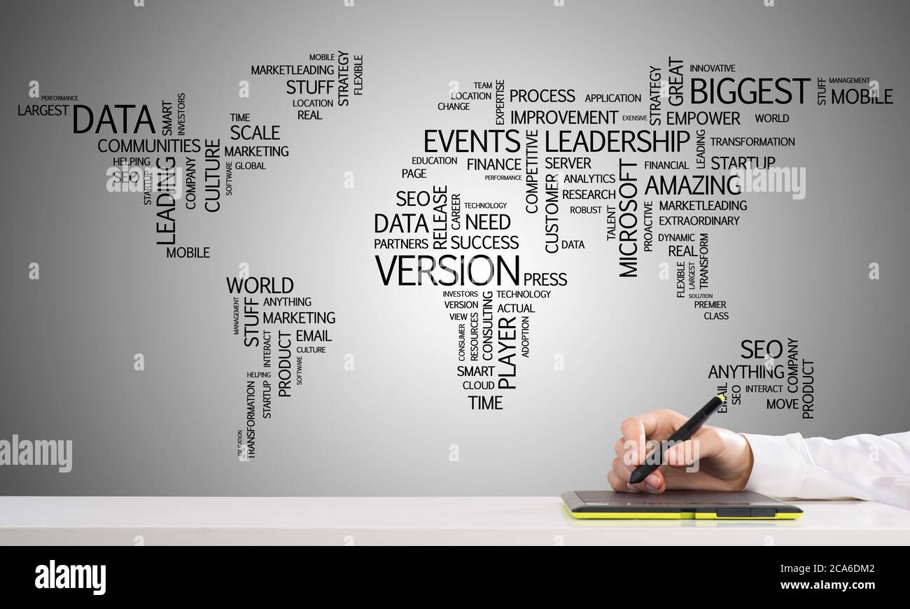 Designer draw global interaction concept Stock Photo - Alamy