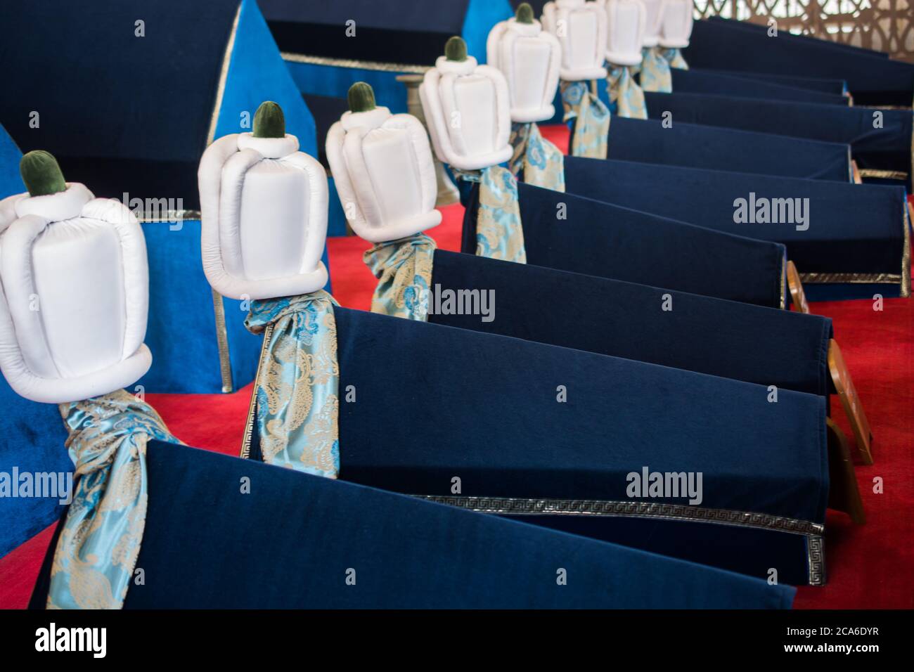 Rows of coffins in an ottoman turkish mausoleum tomb Stock Photo - Alamy
