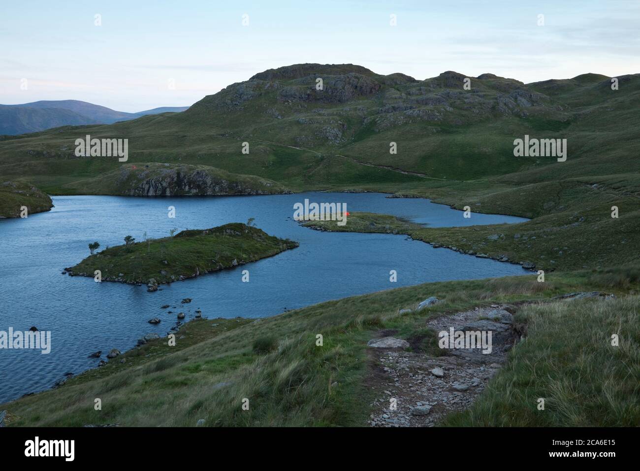 Angle Tarn under Angletarn Pikes at dawn in the English Lake District ...