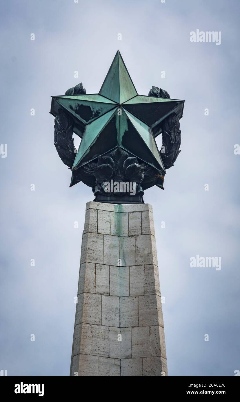 Soviet star on memorial of the Dukla Pass battle in Svidnik (World War ...